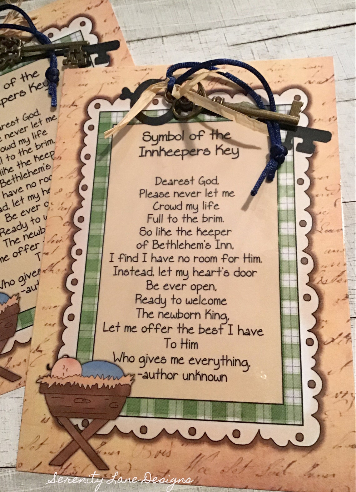Innkeepers Key Ornament, Reason for the Season, Christmas Poem - Etsy