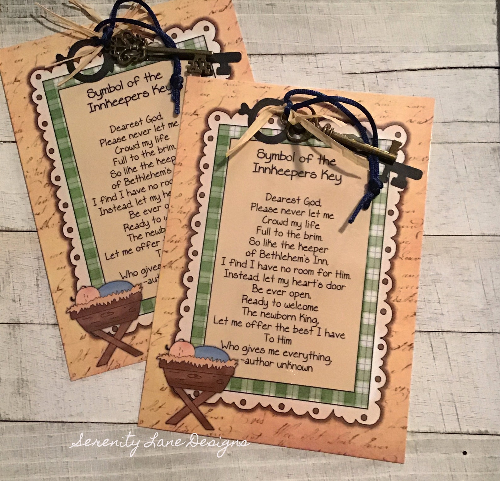Innkeepers Key Ornament, Reason for the Season, Christmas Poem - Etsy