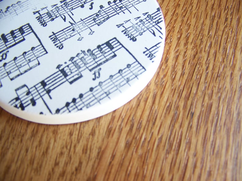 Music Notes - Cup Holder Coaster, Wine Glass Coaster - Hand Stamped ...