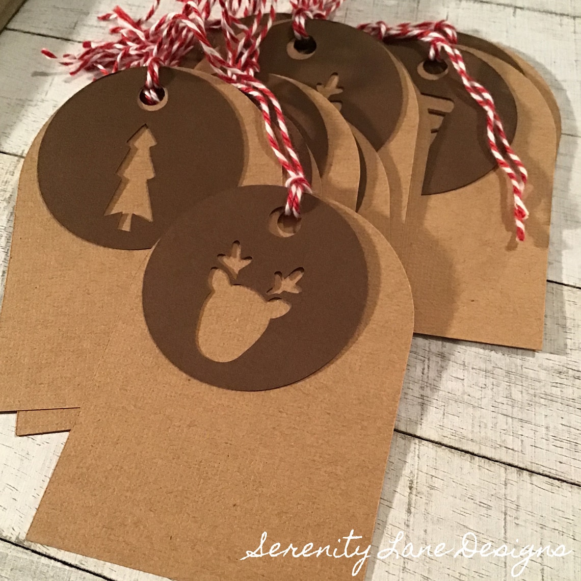 Christmas Tags Set of 12 3 Color Choices Large Size - Etsy