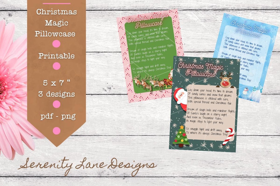 Printable Poem Card for a Magical Christmas Pillowcase - Etsy