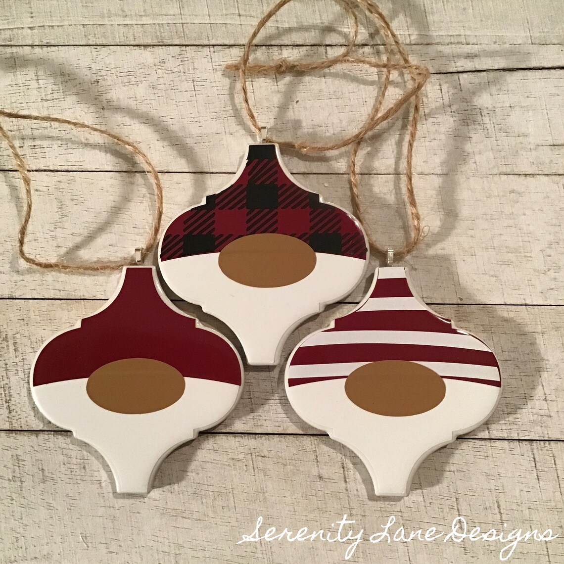 Gnome Ornaments Set of 3 Arabesque Tile - Etsy