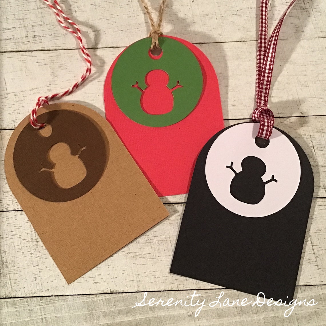 Christmas Tags Set of 12 3 Color Choices Large Size - Etsy