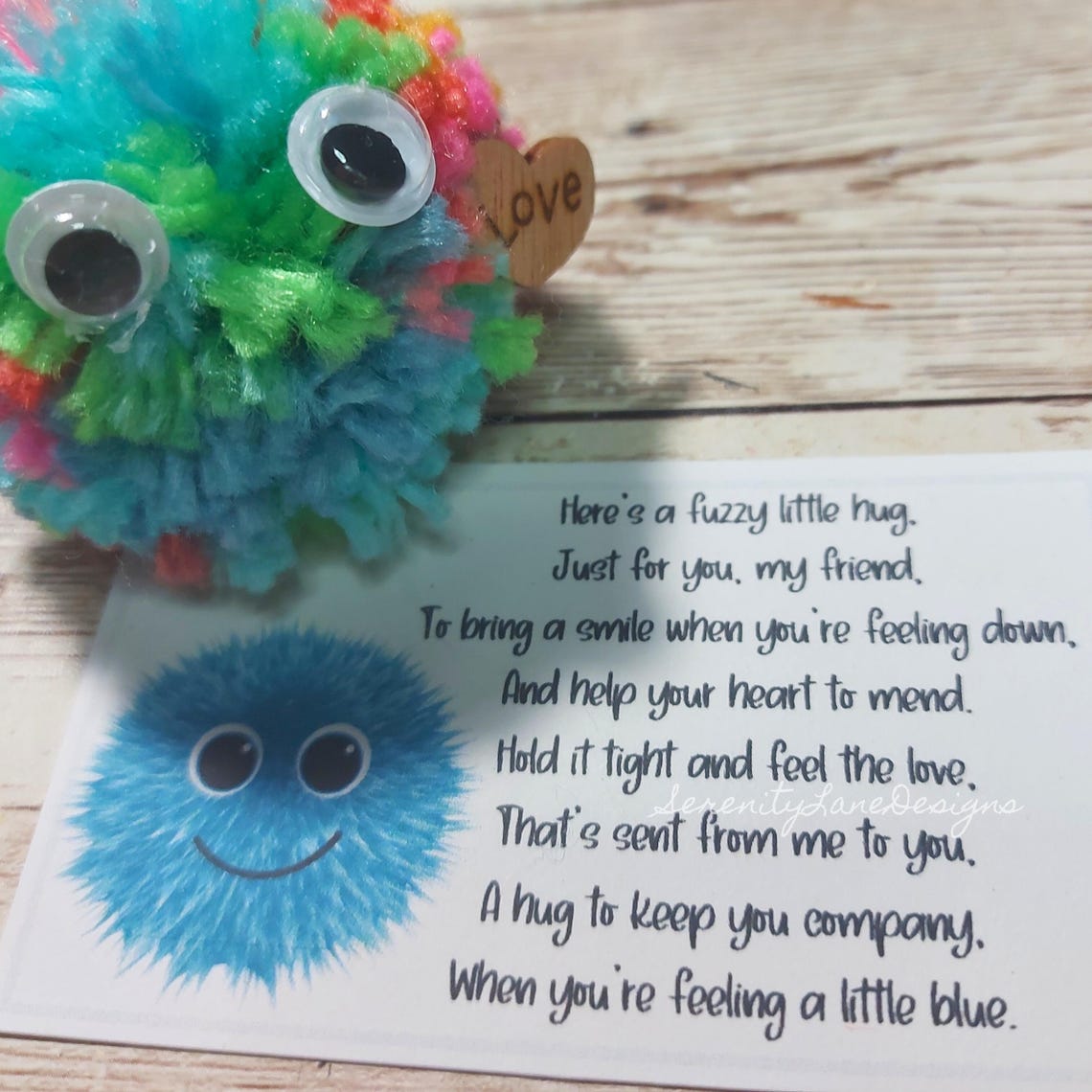 A Fuzzy Hug and Poem - Friendship, Thinking of You, Novelty Gift ...