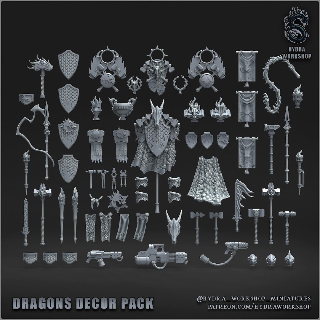 Dragon Space Soldiers +100 Decor Pack / Kitbash Bits - Etsy