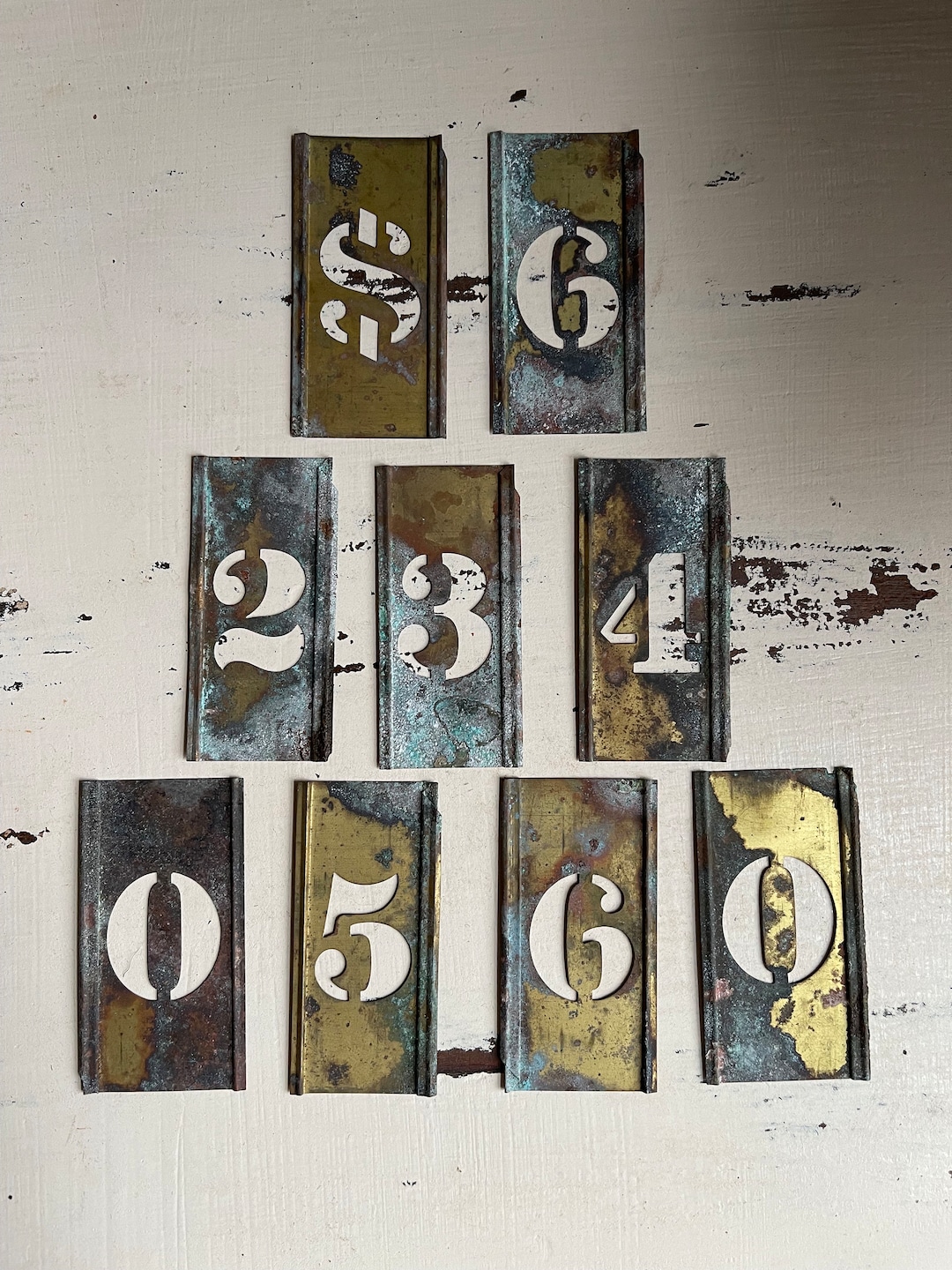 Vintage Brass Stencil Numbers - Etsy