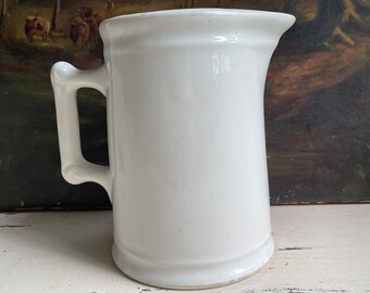 Vintage English White Ironstone Small Milk Pitcher Delicately Embossed ...