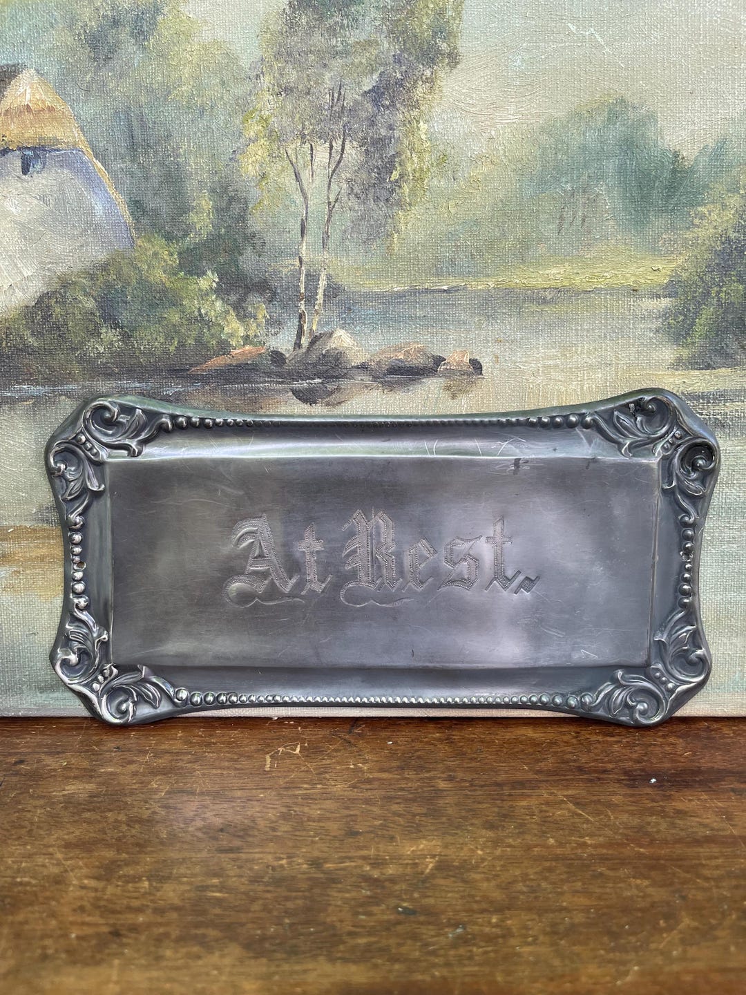 Antique at Rest Coffin Plaque - Etsy