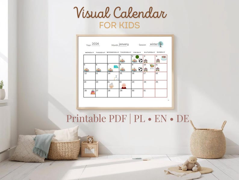Visual Calendar for Kids | Printable Visual Schedule PDF | Autism ...