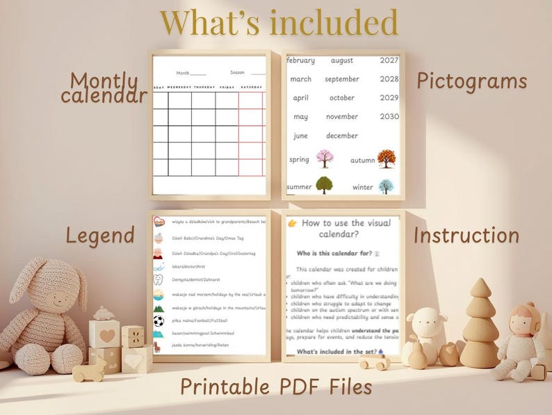 Visual Calendar for Kids | Printable Visual Schedule PDF | Autism ...