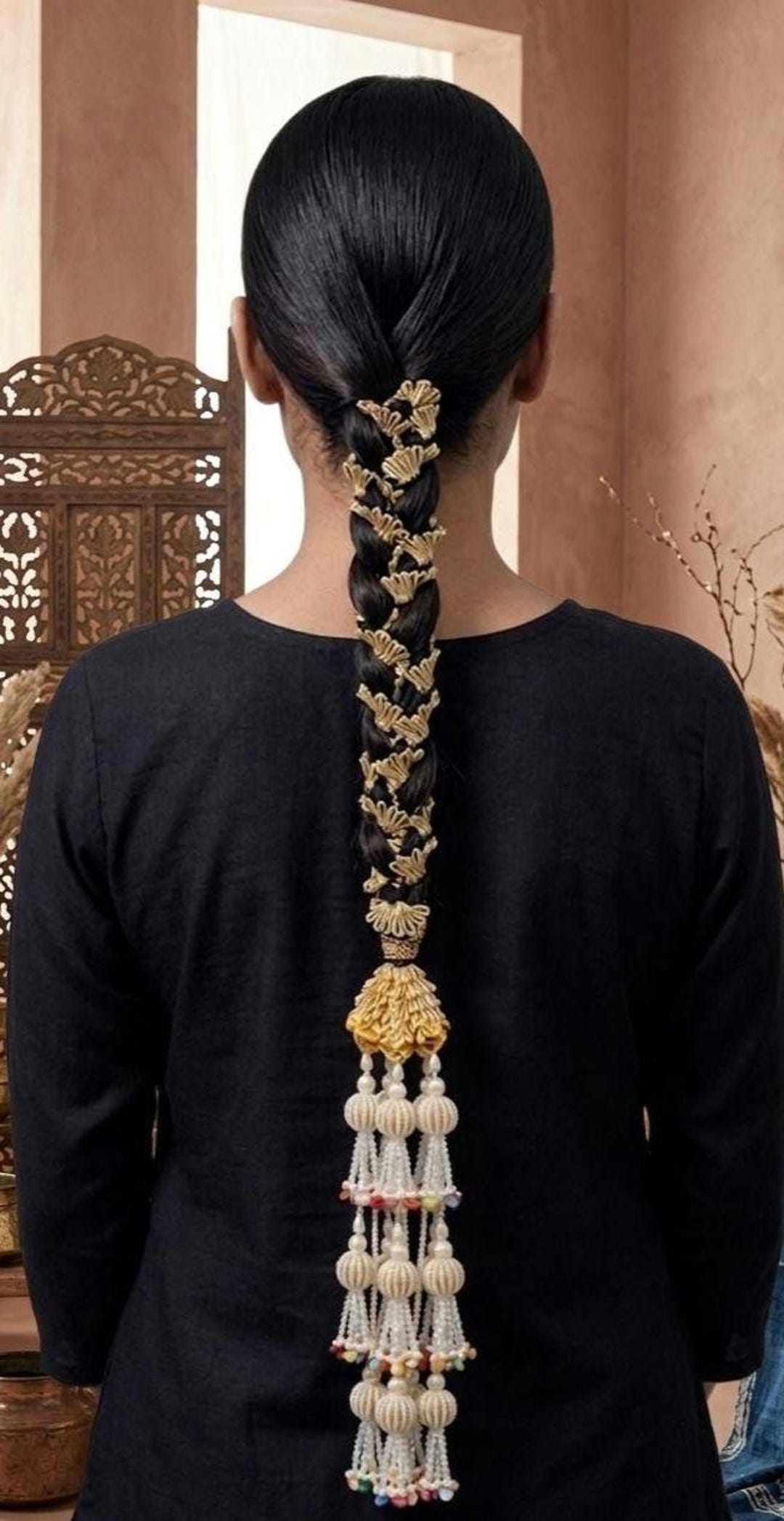 White Pearl Parandi Punjabi Bridal Hair Accessory | Wedding Jewelry ...