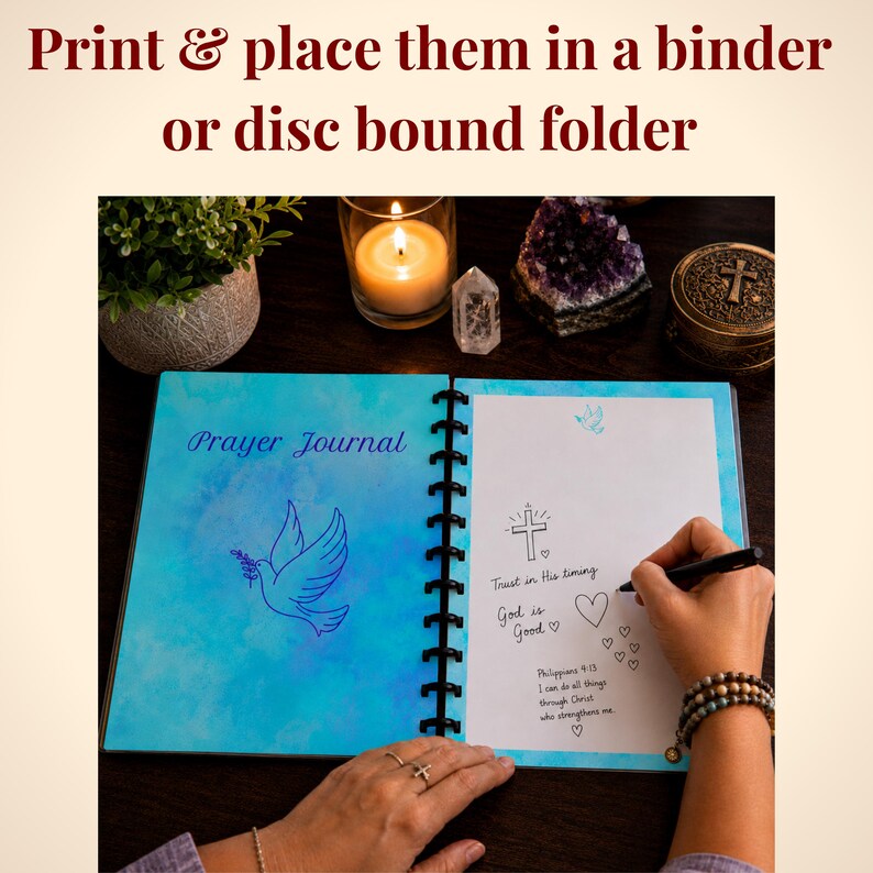 Digital Christian Prayer Journal Bundle, Peach Flying Dove Devotional ...