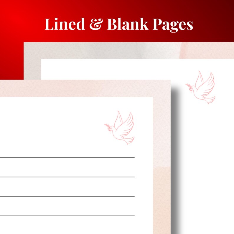 Digital Christian Prayer Journal Bundle, Peach Flying Dove Devotional ...