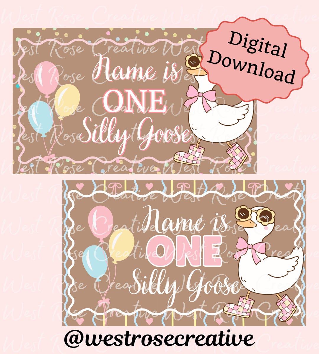 ONE Silly Goose Banner Template Bundle | 36x60 DIY Banner| Canva Design ...