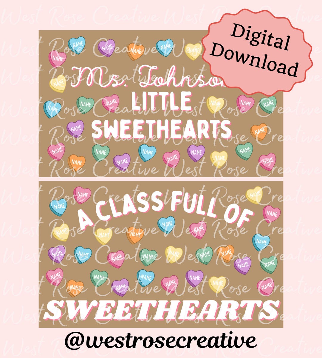 Valentine's Day Classroom Banner Template | Bundle of 2 | 36x60 DIY ...