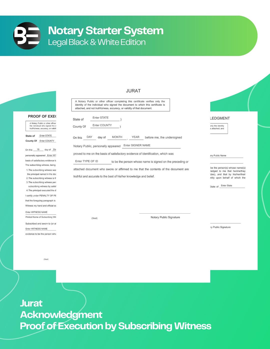 Notary Starter System | Editable Canva Notary Templates | Legal Black ...