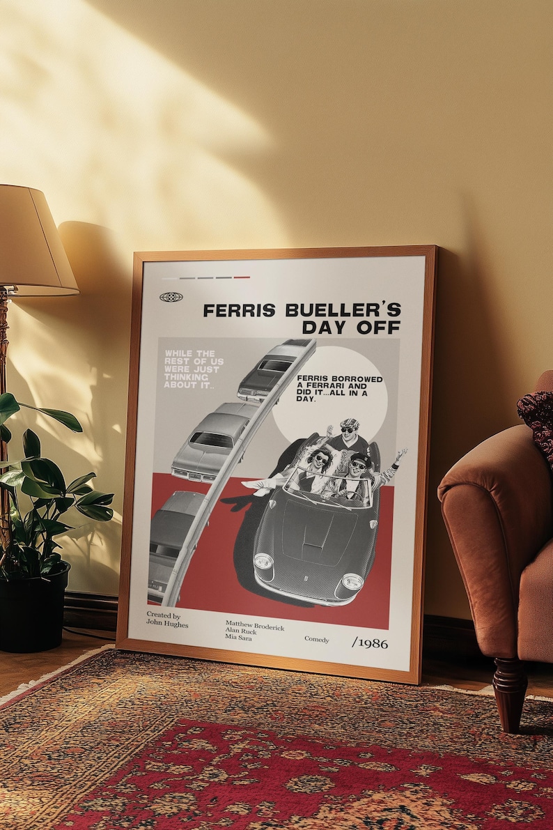 Ferris Bueller's Day off Vintage Movie Poster, Matthew Broderick, Alan ...