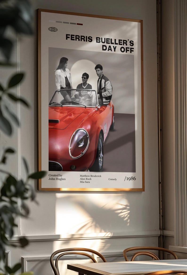 Ferris Bueller's Day off Vintage Movie Poster, Matthew Broderick, Alan ...