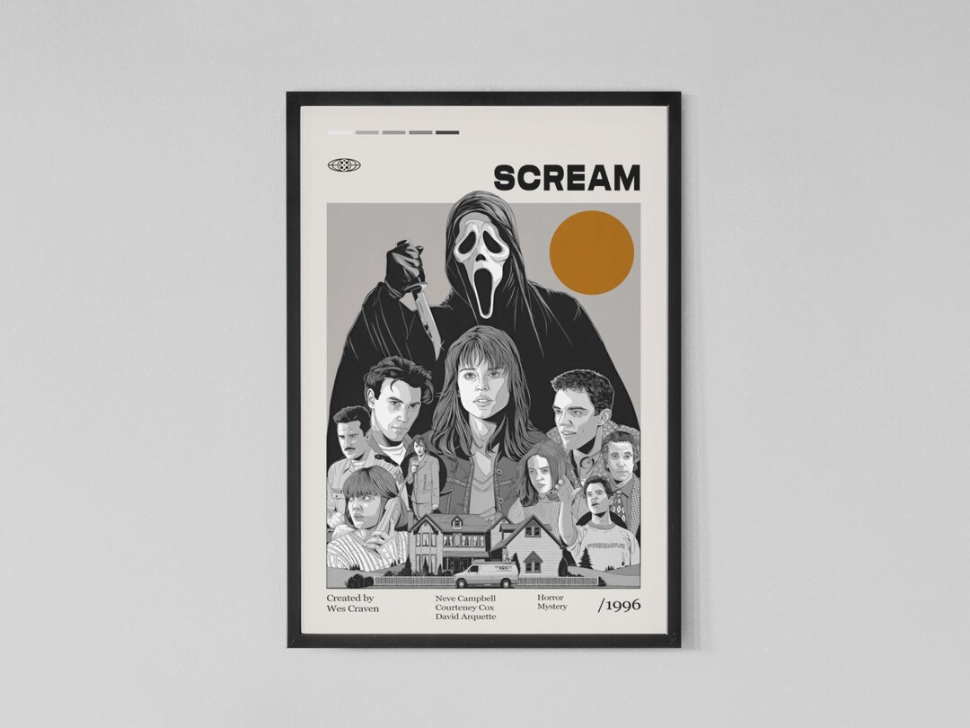 Scream 1996 Movie Poster, Wes Craven Movie, Neve Campbell, Courteney ...