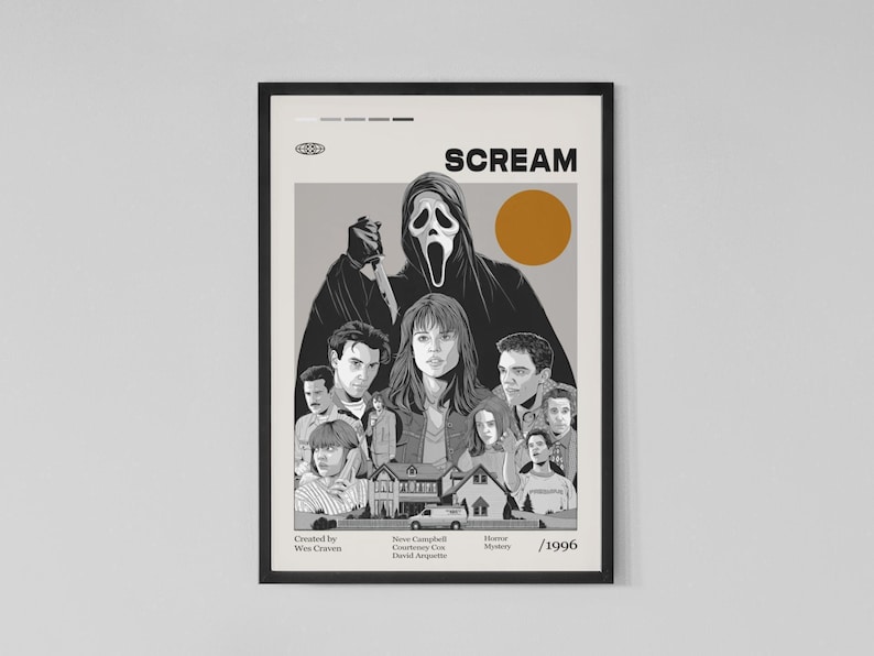 Scream 1996 Movie Poster, Wes Craven Movie, Neve Campbell, Courteney ...