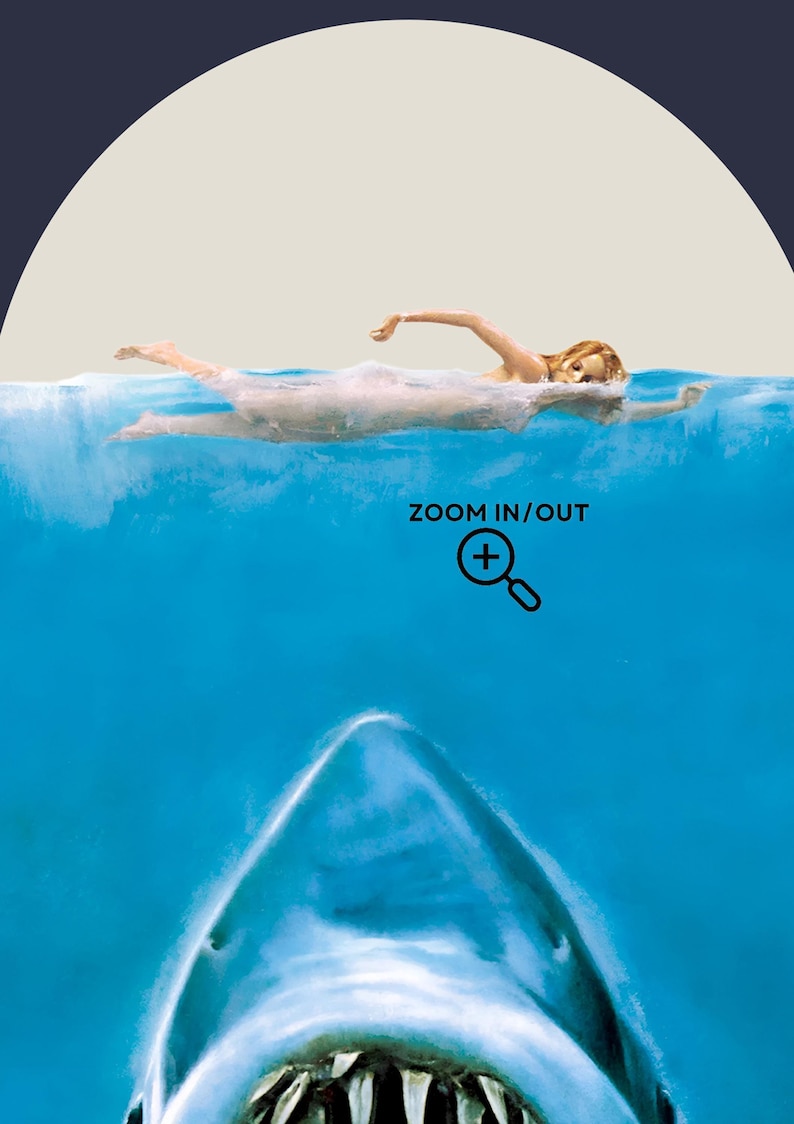 Jaws 1975 Movie Poster, Steven Spielberg Movie, Roy Scheider, Robert ...