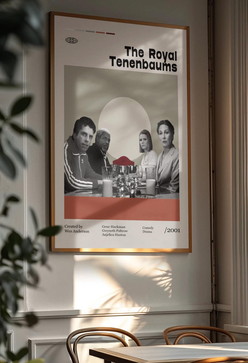 The Royal Tenenbaums Movie Poster, Vintage Tv Show Poster, Wes Anderson ...