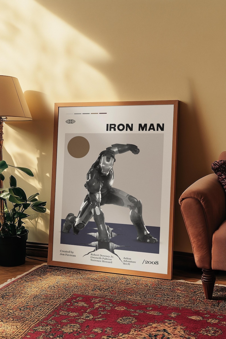 Iron Man 2008 Movie Poster, Jon Favreau Movie, Robert Downey Jr ...