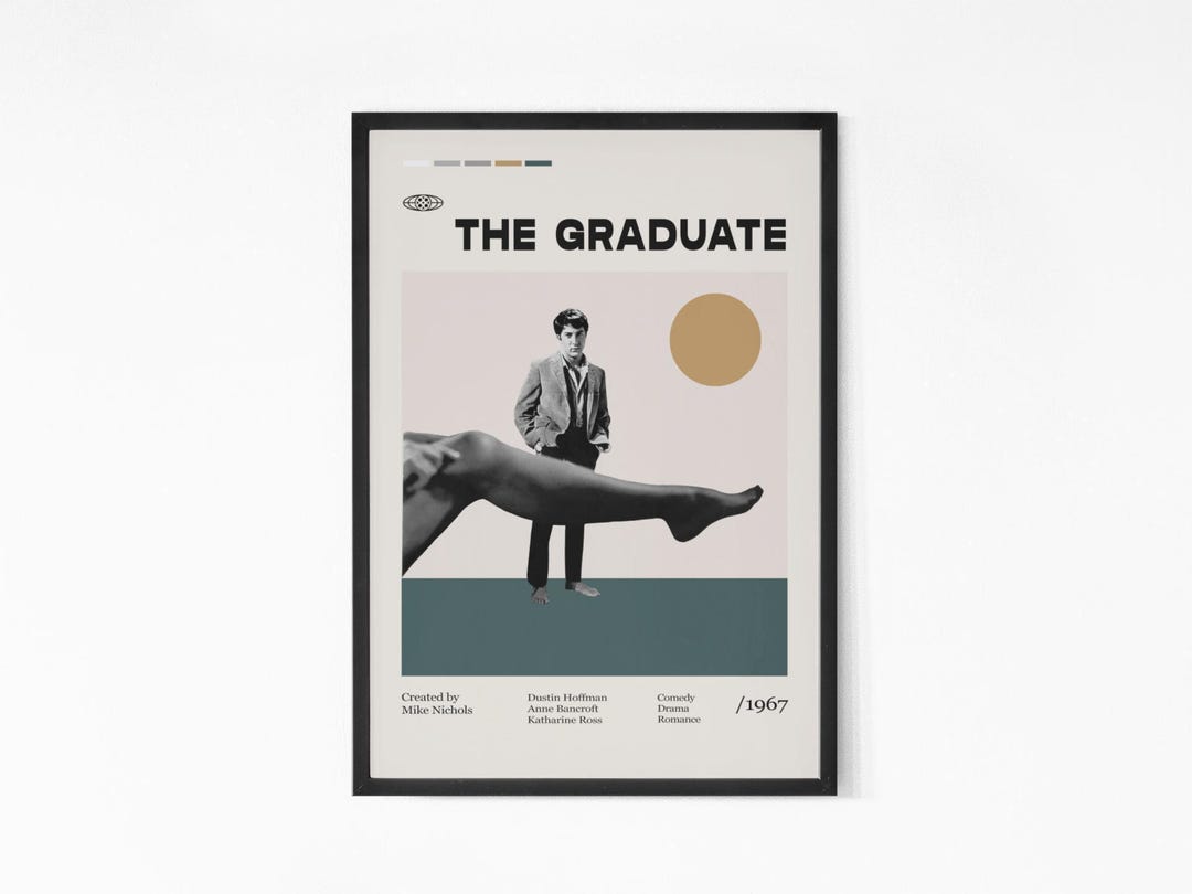 The Graduate 1967 Vintage Movie Poster, Vintage Tv Show Poster, Dustin ...