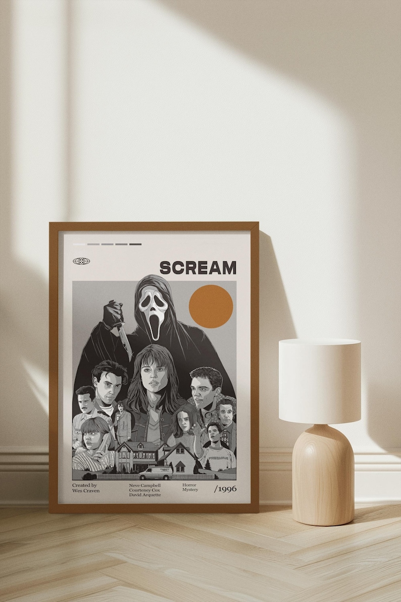 Scream 1996 Movie Poster, Wes Craven Movie, Neve Campbell, Courteney ...