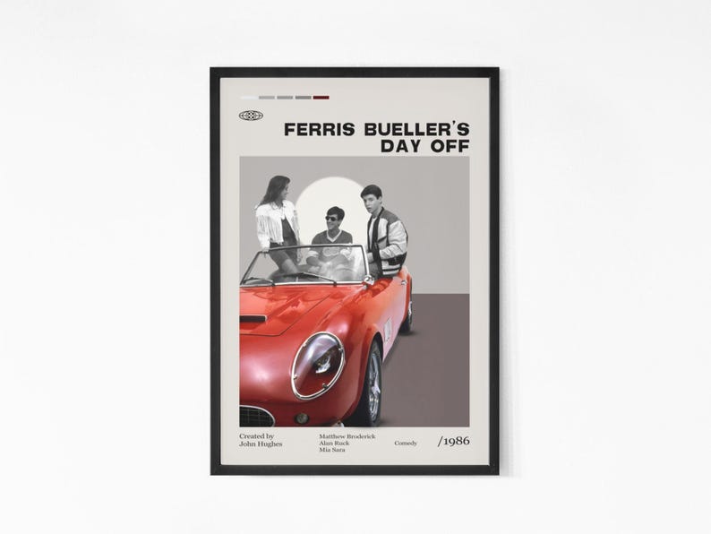 Ferris Bueller's Day off Vintage Movie Poster, Matthew Broderick, Alan ...
