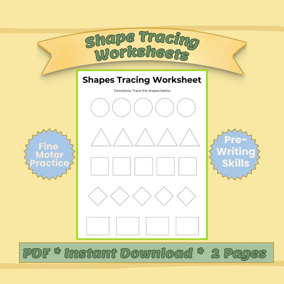 Shape Tracing Worksheets • Preschool Fine Motor Practice Tracing OT ...