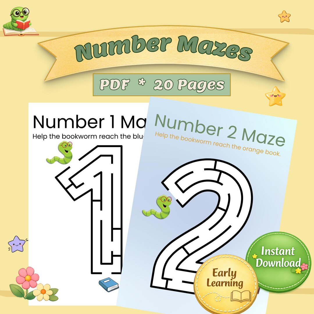 Number Maze Printable Preschool 123 Maze Worksheet Counting Activity ...