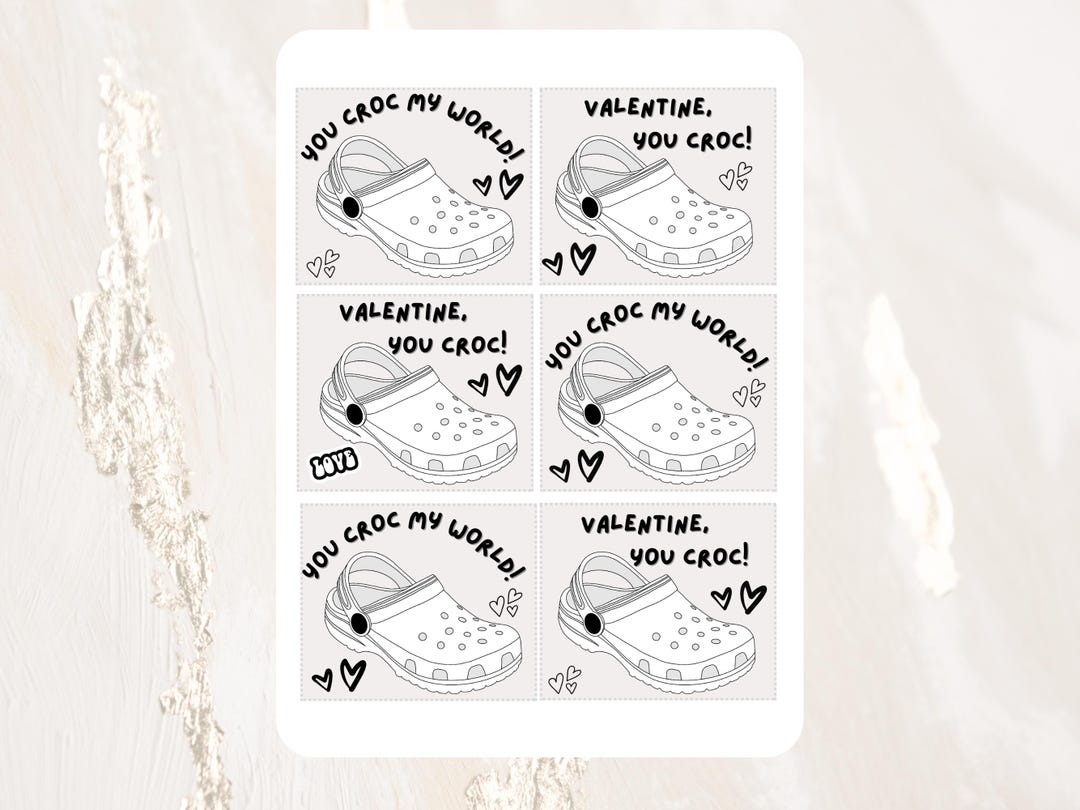 Crocs Shoes and Charms Theme Valentine's Kids Cards - Valentine's Day ...