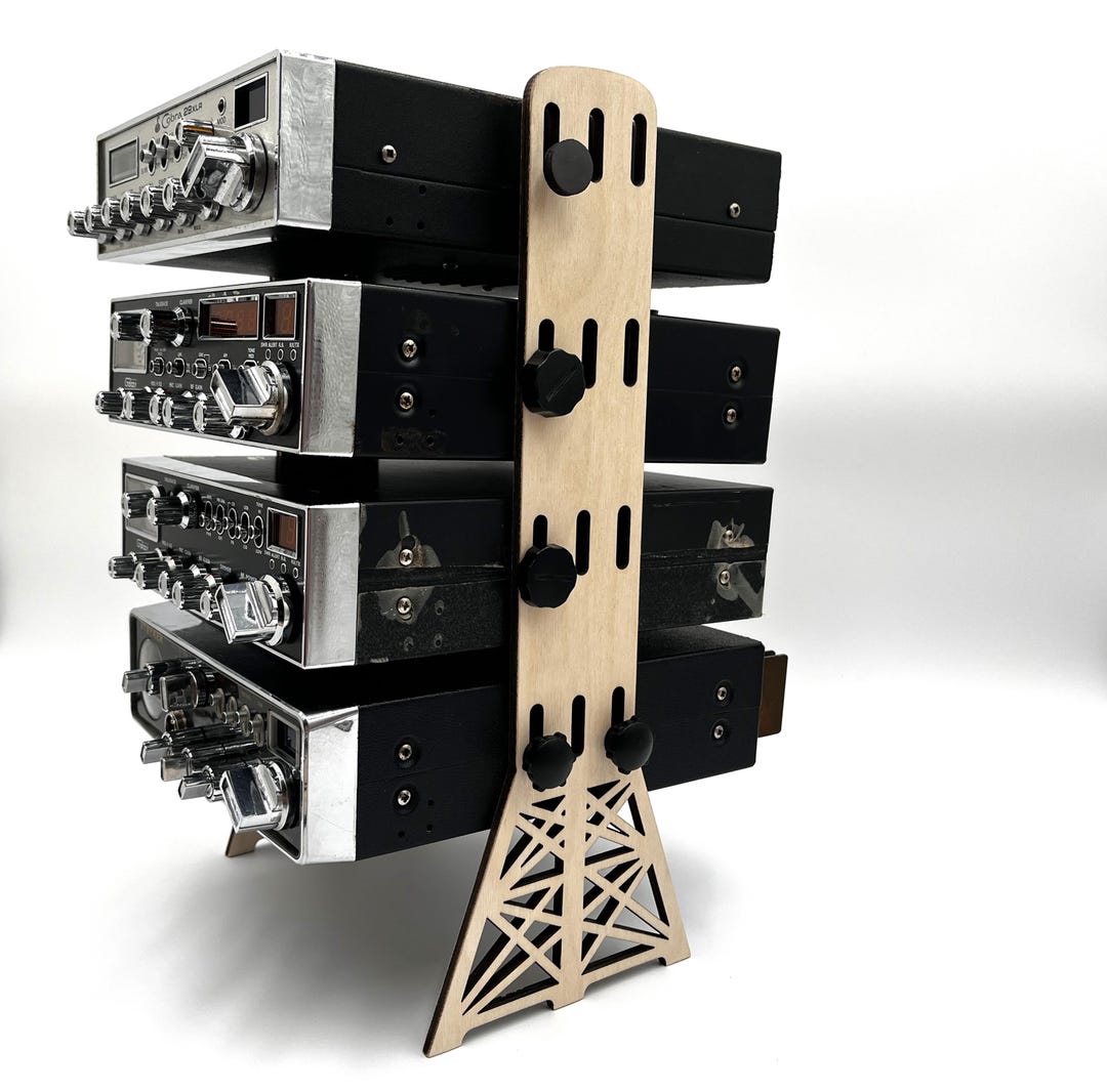 Ham CB Mobile Radio Desktop Stand Set, Tower Style, Holds 4 Radios of ...