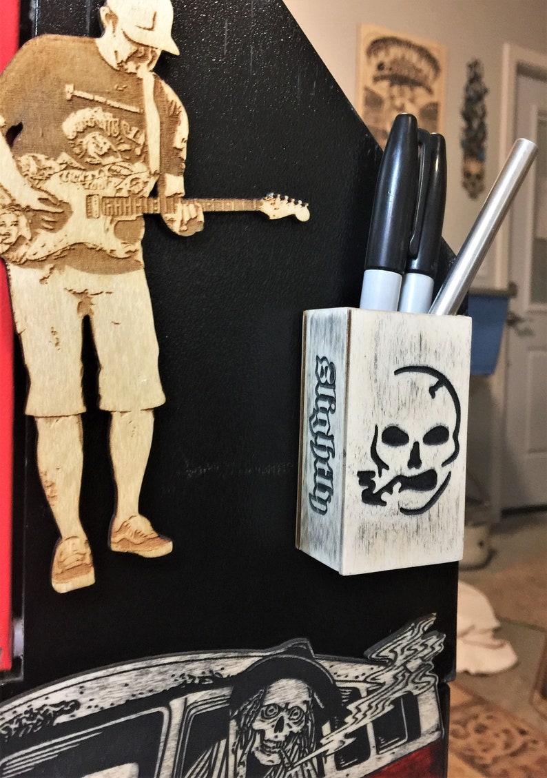 Slightly Stoopid Skull Magnetic Pencil Holder - Etsy