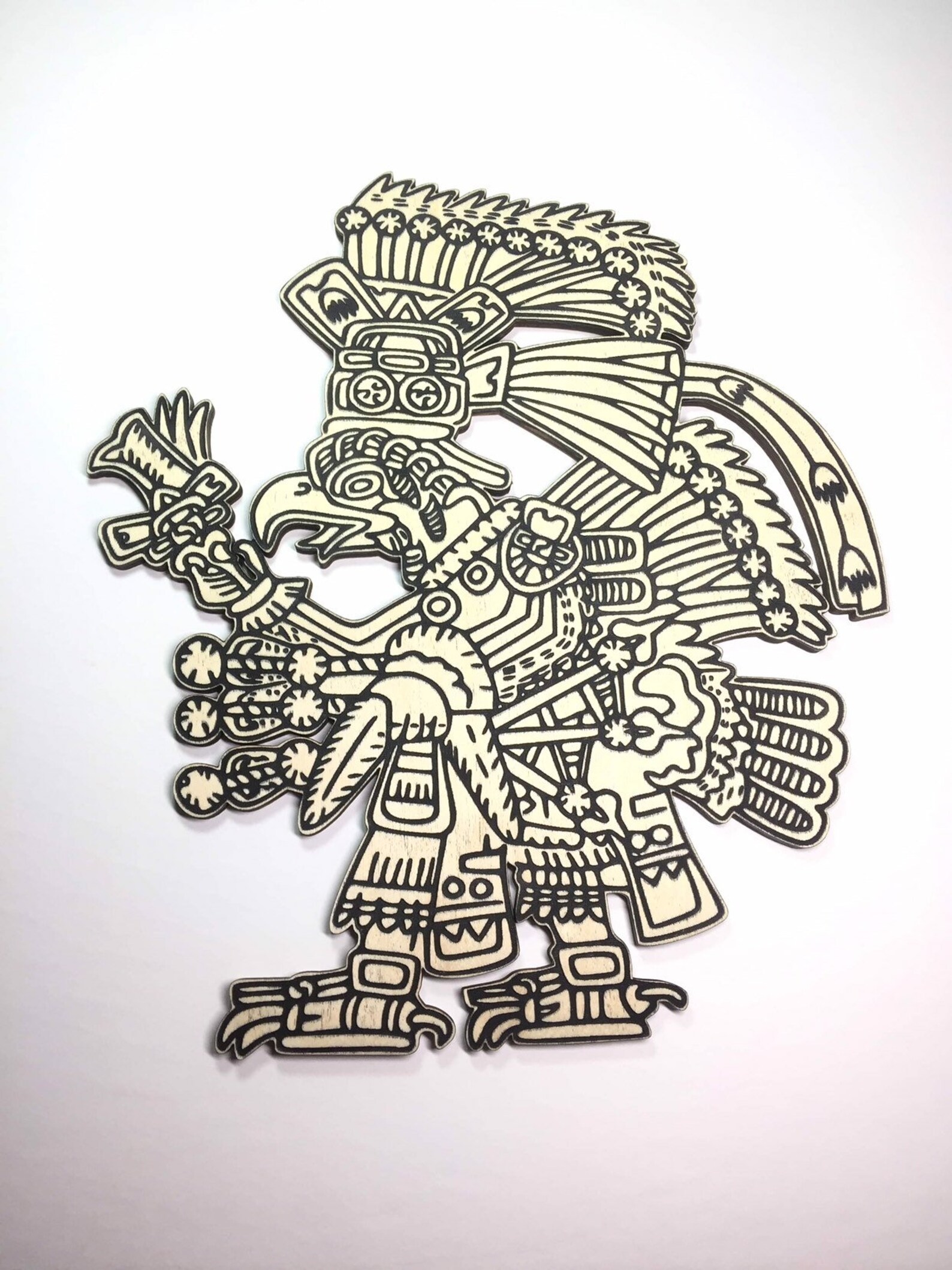 Aztec Eagle Feathered Bird Wall Art | Etsy