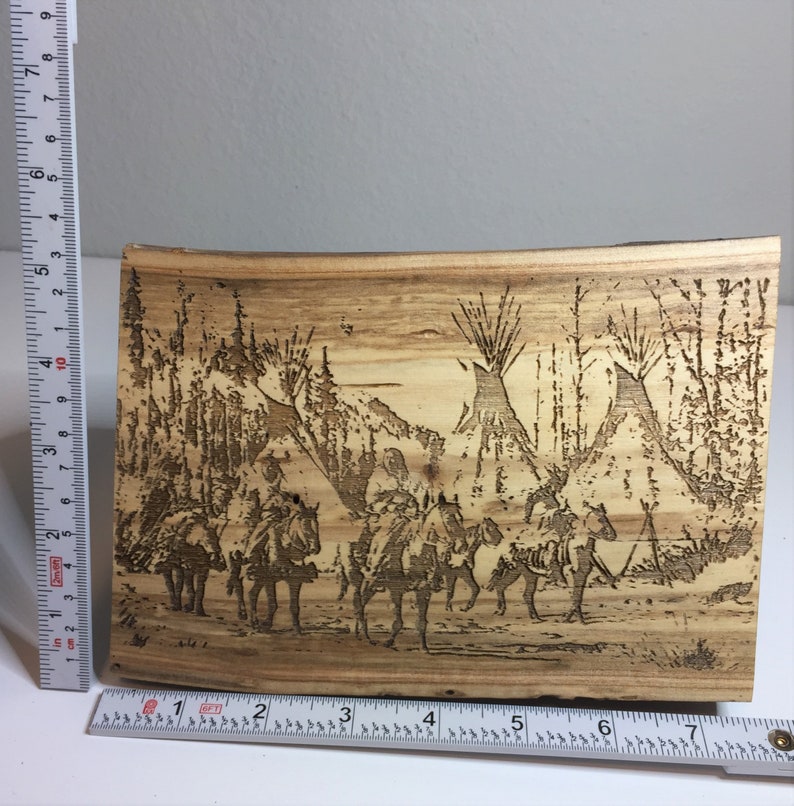 Native American Indian Life Scene and Horses Laser Engraved - Etsy