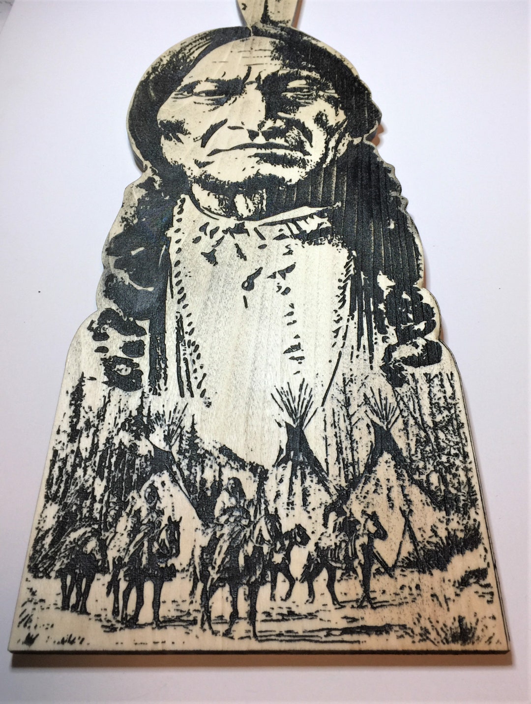 Native American Chief Sitting Bull Laser Engraved Birch Wall ART - Etsy