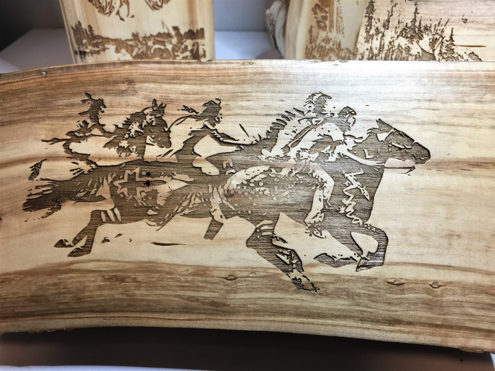Native American Indian Life Scene and Horses Laser Engraved - Etsy