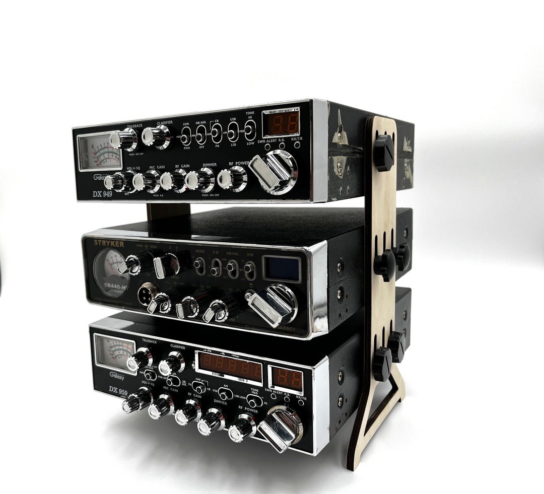 Ham CB Mobile Radio Desktop Stand Set for Using Your Mobile Radios on Your Desktop, Holds 3 ...