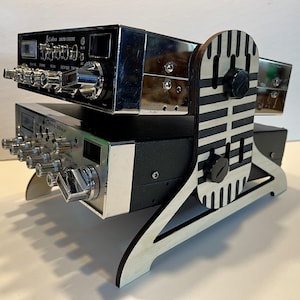 Ham CB Dual Mobile Radio Desktop Stand Set, Larger Size Holds 2 Radios ...