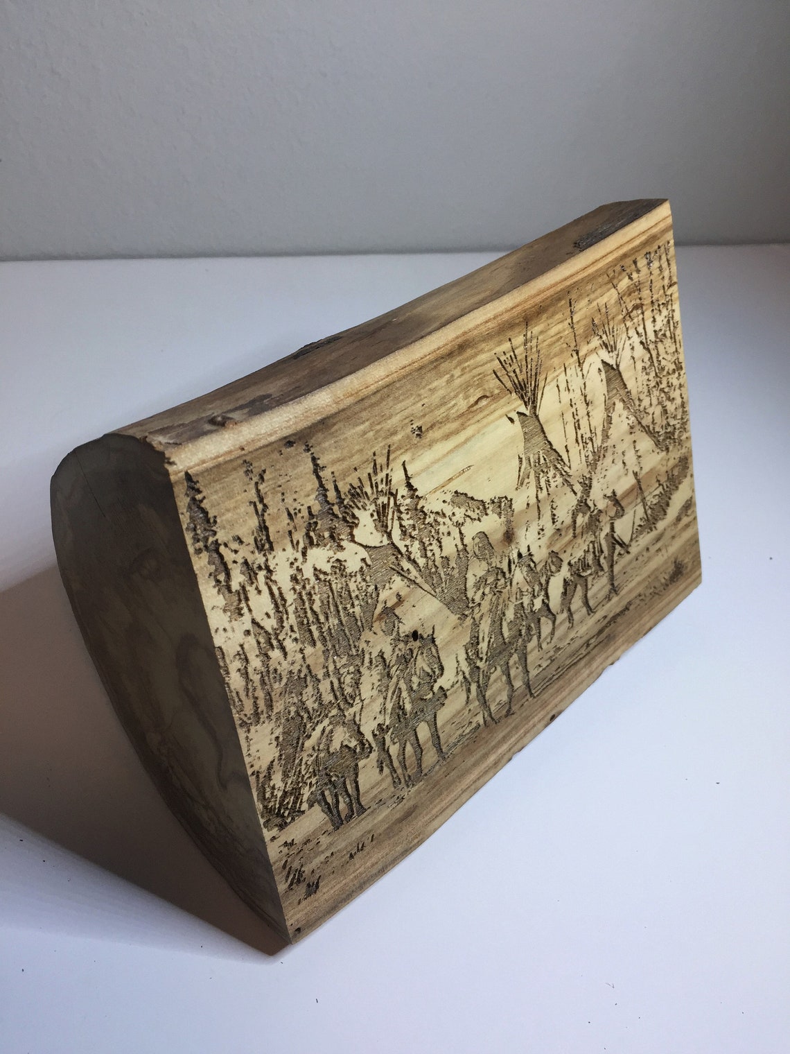 Native American Indian Life Scene and Horses Laser Engraved | Etsy