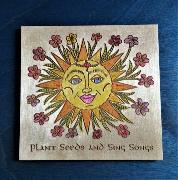 Plant Seeds and Sing Songs Magnet Small Art Sunshine Smile | Etsy