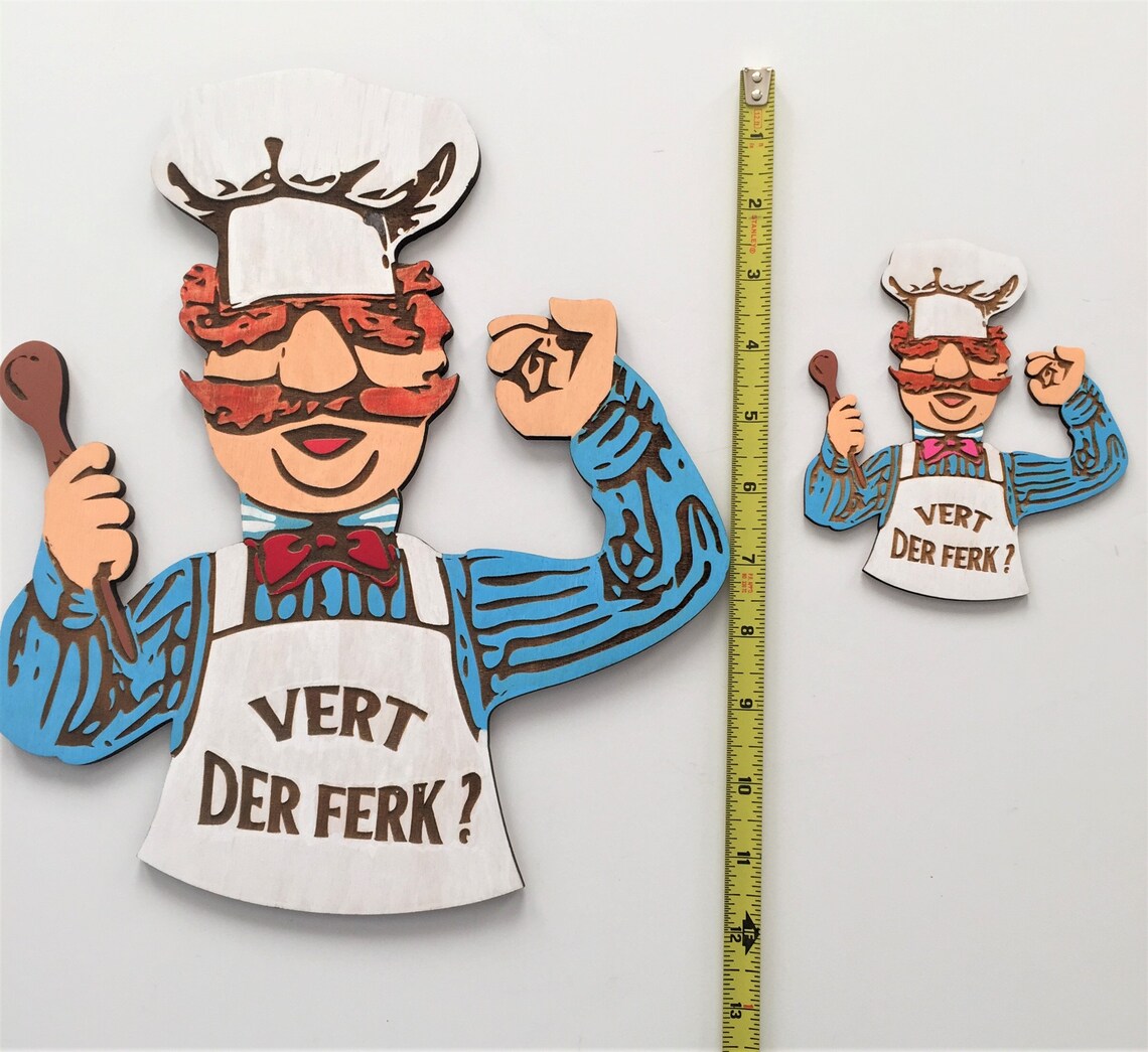 Vert Der Ferk Sign Magnet Wall Art Swedish Chef | Etsy