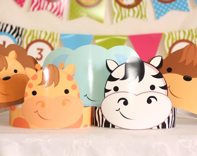 Jungle Safari Zoo Animals Theme Ears Headband Birthday Party Favor ...