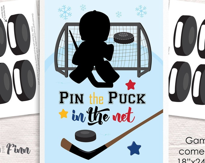 Pin the Puck in the Net Game - Printable Pin the Tail Birthday Party ...
