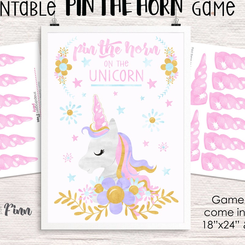 Pin the Horn on the Unicorn - Etsy