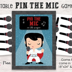 Pin the Mike on the Singer Printable Party Game - 3 Poster Sizes ...