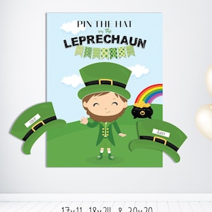 Pin the Hat on the Leprechaun Printable Party Game - 3 Sizes Included ...