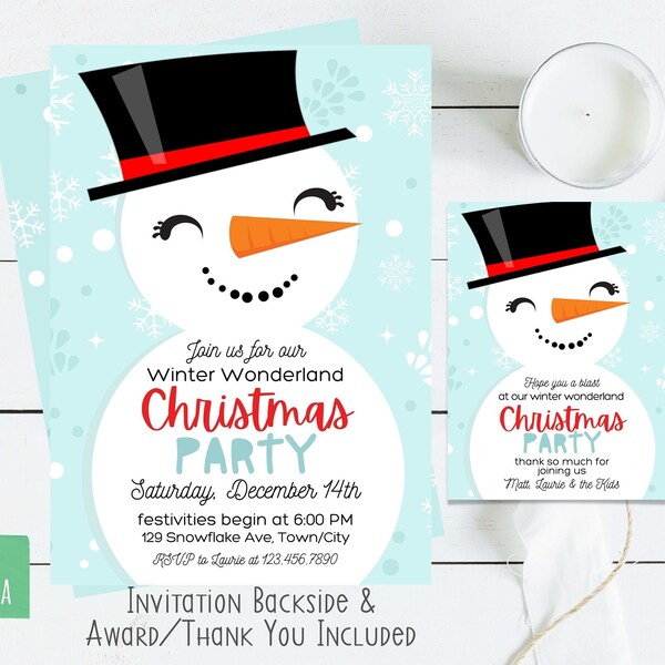 Snowman Invitation - Etsy